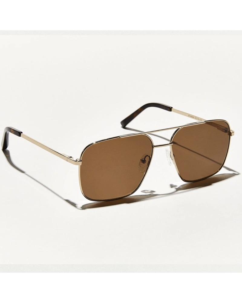Moscot SHTARKER SUN | The iconic square metal Moscot model. Color: Gold ...